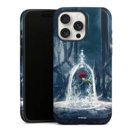 DeinDesign iPhone 15 Pro Max Handy Panzer Handyh&uuml;lle robuste Outdoor H&uuml;lle Schutzh&uuml;lle gl&auml;nzend Rose The Beauty And The Beast Disney Princess Tough Case