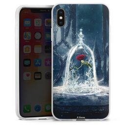 DeinDesign iPhone Xs Max Handy Silikon H&uuml;lle Case transparent Handyh&uuml;lle Rose The Beauty And The Beast Disney Princess Silikon Case
