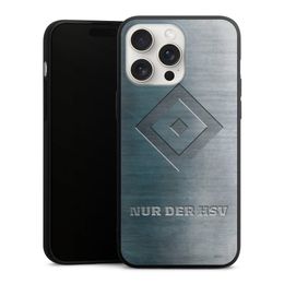 DeinDesign iPhone 15 Pro Max Handy Premium Silikon H&uuml;lle Handyh&uuml;lle schwarz Case Metallic Look Hsv Hamburger Sv Silikon Premium Case