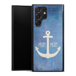 DeinDesign Galaxy S22 Ultra Handy Silikon H&uuml;lle Case schwarz Handyh&uuml;lle Anchor Maritim Blue