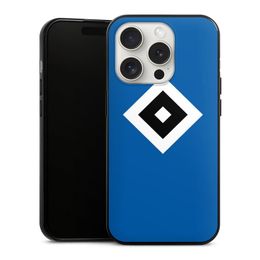 DeinDesign iPhone 15 Pro Handy Slim Case extra d&uuml;nn Silikon Handyh&uuml;lle schwarz H&uuml;lle Logo Hsv Hamburger Sv Silikon Slim Case