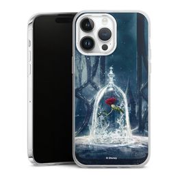 DeinDesign iPhone 14 Pro Max Handy Silikon H&uuml;lle Case transparent Handyh&uuml;lle Rose The Beauty And The Beast Disney Princess Silikon Case
