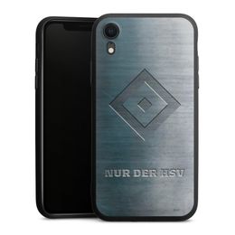 DeinDesign iPhone Xr Handy Premium Silikon H&uuml;lle Handyh&uuml;lle schwarz Case Metallic Look Hsv Hamburger Sv Silikon Premium Case