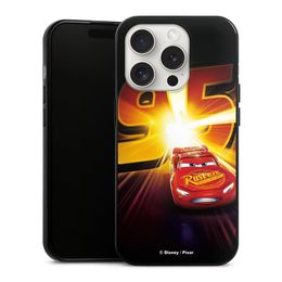 DeinDesign iPhone 15 Pro Handy Slim Case extra d&uuml;nn Silikon Handyh&uuml;lle schwarz H&uuml;lle Official Licensed Product Cars Lightning Mcqueen 95 Silikon Slim Case