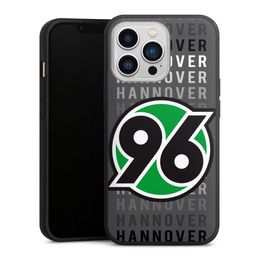 DeinDesign iPhone 13 Pro Handy Premium Silikon H&uuml;lle Handyh&uuml;lle schwarz Case H96 Hannover 96 Official Licensed Product Silikon Premium Case