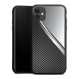DeinDesign iPhone 11 Handy Premium Silikon H&uuml;lle Handyh&uuml;lle schwarz Case Carbon Steel Metall Silikon Premium Case