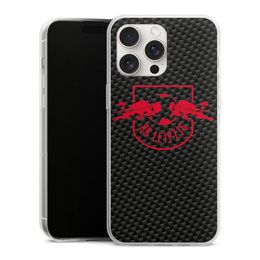 DeinDesign iPhone 15 Pro Max Handy Silikon H&uuml;lle Case transparent Handyh&uuml;lle Rb Leipzig Official Licensed Product Carbon Silikon Case