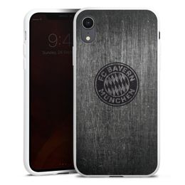 DeinDesign iPhone Xr Handy Silikon H&uuml;lle Case wei&szlig; Handyh&uuml;lle Fcb Metallic Look Fc Bayern M&uuml;nchen Silikon Case