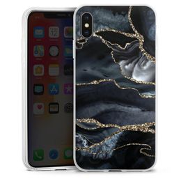 DeinDesign iPhone Xs Max Handy Silikon H&uuml;lle Case transparent Handyh&uuml;lle Marble Trends Glitzer Silikon Case