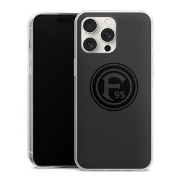 DeinDesign iPhone 15 Pro Max Handy Silikon H&uuml;lle Case transparent Handyh&uuml;lle F95 Fortuna D&uuml;sseldorf Logo Silikon Case