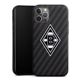DeinDesign iPhone 12 Pro Handy Silikon H&uuml;lle Case schwarz Handyh&uuml;lle Borussia M&ouml;nchengladbach Carbon Gladbach