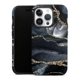 DeinDesign iPhone 14 Pro Handy Panzer Handyh&uuml;lle robuste Outdoor H&uuml;lle Schutzh&uuml;lle matt Marble Trends Glitzer Tough Case