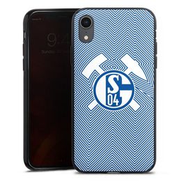DeinDesign iPhone Xr Handy Silikon H&uuml;lle Case schwarz Handyh&uuml;lle Bundesliga Stripes Fc Schalke 04