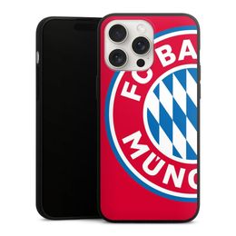 DeinDesign iPhone 15 Pro Max Handy Premium Silikon H&uuml;lle Handyh&uuml;lle schwarz Case Official Licensed Product Fcb Fc Bayern M&uuml;nchen Silikon Premium Case