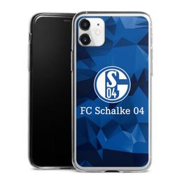 DeinDesign iPhone 11 Handy Slim Case Silikon Handyh&uuml;lle transparent H&uuml;lle extra d&uuml;nn Muster Camouflage Fc Schalke 04 Silikon Slim Case