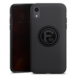 DeinDesign iPhone Xr Handy Silikon H&uuml;lle Case schwarz Handyh&uuml;lle F95 Fortuna D&uuml;sseldorf Logo