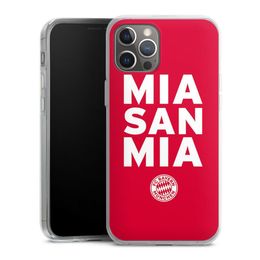 DeinDesign iPhone 12 Pro Max Handy Silikon H&uuml;lle Case transparent Handyh&uuml;lle Fc Bayern M&uuml;nchen Mia San Mia Fcb Silikon Case