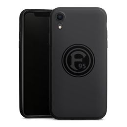 DeinDesign iPhone Xr Handy Premium Silikon H&uuml;lle Handyh&uuml;lle schwarz Case F95 Fortuna D&uuml;sseldorf Logo Silikon Premium Case