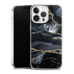 DeinDesign iPhone 14 Pro Max Handy Silikon H&uuml;lle Case transparent Handyh&uuml;lle Marble Trends Glitzer Silikon Case