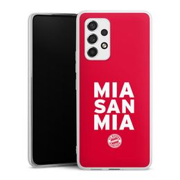 DeinDesign Galaxy A53 5G Handy Silikon H&uuml;lle Case transparent Handyh&uuml;lle Fc Bayern M&uuml;nchen Mia San Mia Fcb Silikon Case