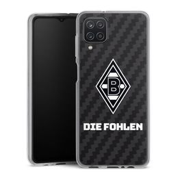 DeinDesign Galaxy A12 Handy Silikon H&uuml;lle Case transparent Handyh&uuml;lle Carbon Borussia M&ouml;nchengladbach Gladbach Silikon Case