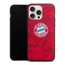 DeinDesign iPhone 15 Pro Max Handy Premium Silikon H&uuml;lle Handyh&uuml;lle schwarz Case Camouflage Fcb Fc Bayern M&uuml;nchen Silikon Premium Case