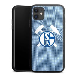 DeinDesign iPhone 11 Handy Premium Silikon H&uuml;lle Handyh&uuml;lle schwarz Case Bundesliga Stripes Fc Schalke 04 Silikon Premium Case