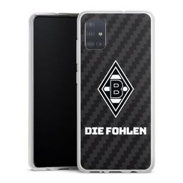 DeinDesign Galaxy A51 Handy Silikon H&uuml;lle Case transparent Handyh&uuml;lle Borussia M&ouml;nchengladbach Carbon Gladbach Silikon Case