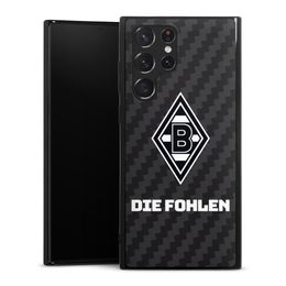 DeinDesign Galaxy S22 Ultra Handy Silikon H&uuml;lle Case schwarz Handyh&uuml;lle Borussia M&ouml;nchengladbach Carbon Gladbach