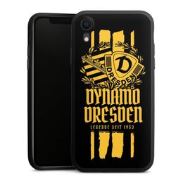 DeinDesign iPhone Xr Handy Premium Silikon H&uuml;lle Handyh&uuml;lle schwarz Case Sg Dynamo Dresden Statement Sgd Silikon Premium Case