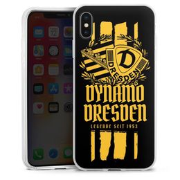 DeinDesign iPhone Xs Max Handy Silikon H&uuml;lle Case transparent Handyh&uuml;lle Sg Dynamo Dresden Statement Sgd Silikon Case