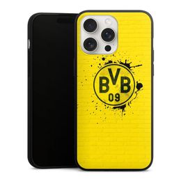 DeinDesign iPhone 15 Pro Max Handy Premium Silikon H&uuml;lle Handyh&uuml;lle schwarz Case Official Licensed Product Bvb Borussia Dortmund Silikon Premium Case