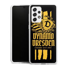 DeinDesign Galaxy A33 5G Handy Silikon H&uuml;lle Case wei&szlig; Handyh&uuml;lle Sgd Statement Sg Dynamo Dresden Silikon Case