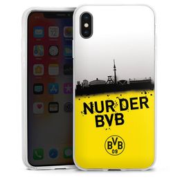 DeinDesign iPhone Xs Max Handy Silikon H&uuml;lle Case transparent Handyh&uuml;lle Borussia Dortmund Statement Bvb Silikon Case