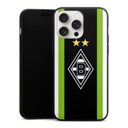 DeinDesign iPhone 15 Pro Max Handy Premium Silikon H&uuml;lle Handyh&uuml;lle schwarz Case Logo Gladbach Borussia M&ouml;nchengladbach Silikon Premium Case