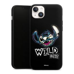 DeinDesign iPhone 14 Handy Premium Silikon H&uuml;lle Handyh&uuml;lle schwarz Case Lilo & Stitch Disney Official Licensed Product Silikon Premium Case