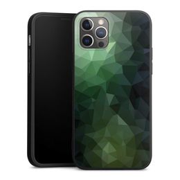 DeinDesign iPhone 12 Pro Handy Premium Silikon H&uuml;lle Handyh&uuml;lle schwarz Case Tarnmuster Geometric Mosaic Silikon Premium Case