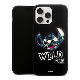 DeinDesign iPhone 15 Pro Max Handy Premium Silikon H&uuml;lle Handyh&uuml;lle schwarz Case Lilo & Stitch Disney Official Licensed Product Silikon Premium Case
