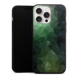DeinDesign iPhone 15 Pro Max Handy Premium Silikon H&uuml;lle Handyh&uuml;lle schwarz Case Tarnmuster Geometric Mosaic Silikon Premium Case