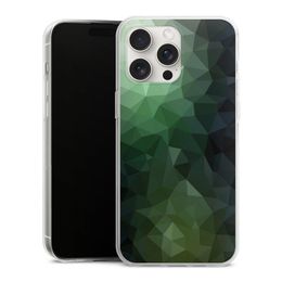 DeinDesign iPhone 15 Pro Max Handy Silikon H&uuml;lle Case transparent Handyh&uuml;lle Tarnmuster Geometric Mosaic Silikon Case