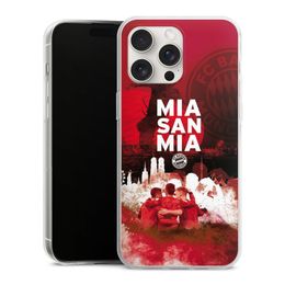 DeinDesign iPhone 15 Pro Max Handy Silikon H&uuml;lle Case transparent Handyh&uuml;lle Mia San Mia Fcb Fc Bayern M&uuml;nchen Silikon Case