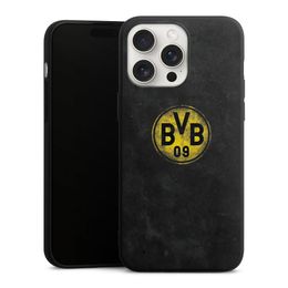 DeinDesign iPhone 15 Pro Max Handy Premium Silikon H&uuml;lle Handyh&uuml;lle schwarz Case Bvb Borussia Dortmund Merchandise Silikon Premium Case