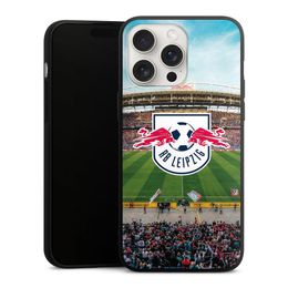 DeinDesign iPhone 15 Pro Max Handy Premium Silikon H&uuml;lle Handyh&uuml;lle schwarz Case Stadium Rb Leipzig Official Licensed Product Silikon Premium Case