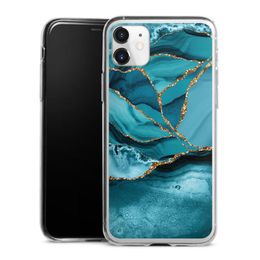 DeinDesign iPhone 11 Handy Slim Case Silikon Handyh&uuml;lle transparent H&uuml;lle extra d&uuml;nn Marble Gemstone Glitzer Silikon Slim Case
