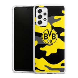 DeinDesign Galaxy A33 5G Handy Silikon H&uuml;lle Case wei&szlig; Handyh&uuml;lle Merchandise Bvb Borussia Dortmund Silikon Case