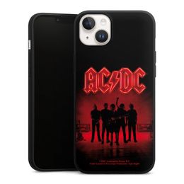 DeinDesign iPhone 14 Handy Premium Silikon H&uuml;lle Handyh&uuml;lle schwarz Case Band Acdc Official Licensed Product Silikon Premium Case