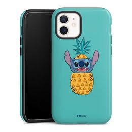 DeinDesign iPhone 12 mini Handy Panzer Handyh&uuml;lle robuste Outdoor H&uuml;lle Schutzh&uuml;lle gl&auml;nzend Disney Lilo & Stitch Pineapple Tough Case