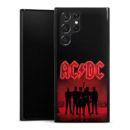 DeinDesign Galaxy S22 Ultra Handy Silikon H&uuml;lle Case schwarz Handyh&uuml;lle Band Acdc Official Licensed Product
