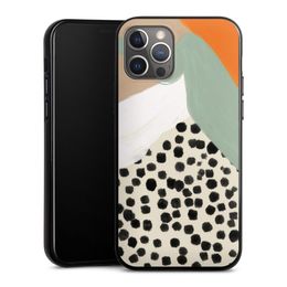 DeinDesign iPhone 12 Pro Handy Silikon H&uuml;lle Case schwarz Handyh&uuml;lle Abstract Boho Kunst