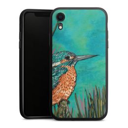 DeinDesign iPhone Xr Handy Premium Silikon H&uuml;lle Handyh&uuml;lle schwarz Case Painting Bird Animals Silikon Premium Case